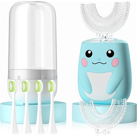 Amazon.com: ELOTAME U Shaped Toothbrush, Kids Electric Toothbrush 2 U ...
