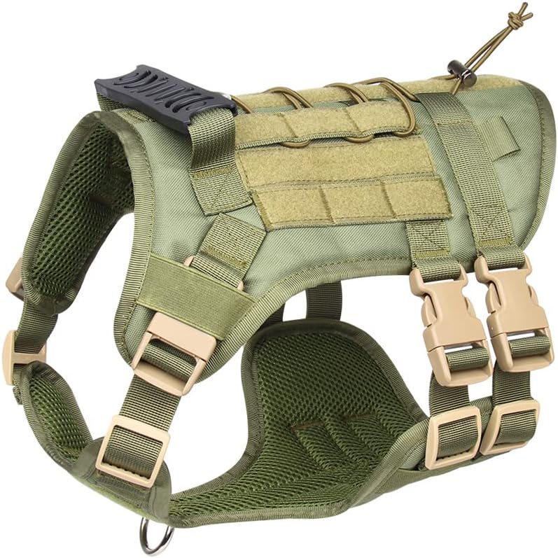 FEimaX Tactical Dog Harness No Pull Adjustable Pet Harness, Military ...