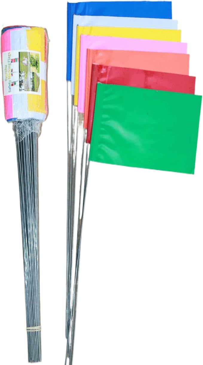 Amazon.com : Tuyrchu Marking Flags, 7 Colors Safety Flag, 5in X 4in ...