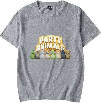 Party Animals Game T-Shirt Cartoon Game Merch Summer Women Men Fashion ...
