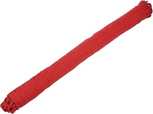 Amazon.com: Rebower 1 Pcs Red Nylon Rope 1/4" x328ft Solid Braided Cord ...