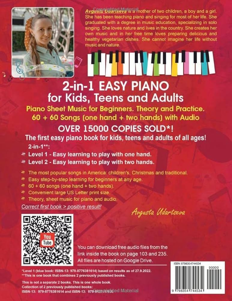 Easy Piano Sheet Music For Kids A Beginners First Book Of Easy To Play