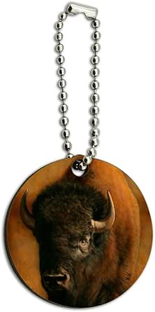 GRAPHICS & MORE Bison Buffalo on the Praire Field Wood Wooden Round ...
