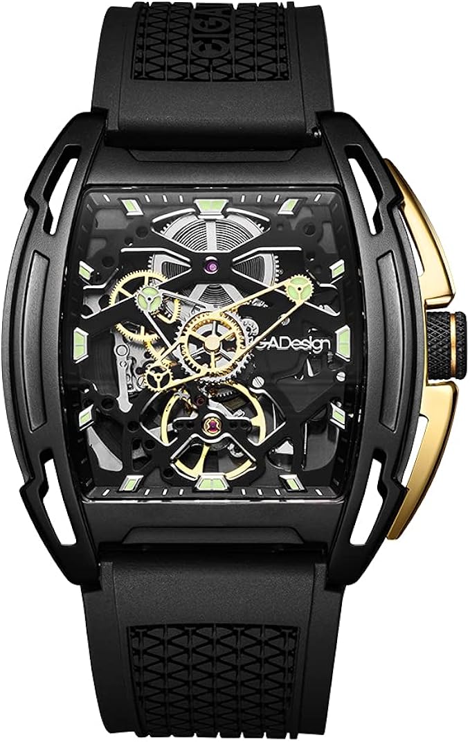 Men's Automatic Skeleton Mechanical Analogue Watch 3ATM Stainless Steel ...
