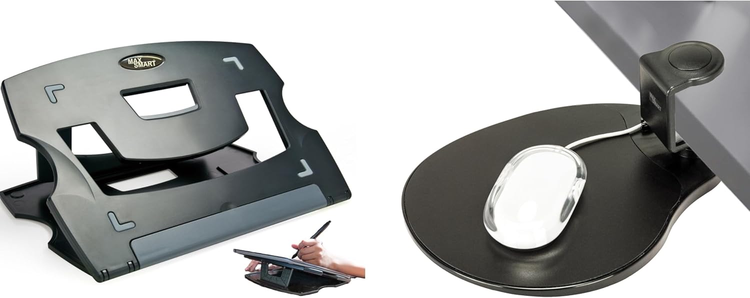 Amazon.com: MAX SMART Under Desk Clamp on Mouse Pad adn Drawing Tablet ...