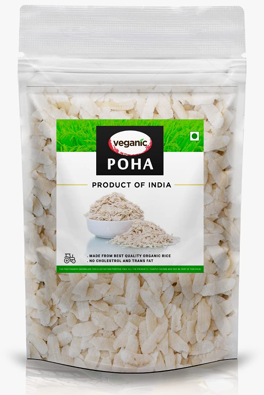 Buy Veganic Poha (Flattened Rice) | Special White Rice Flakes - 900G ...