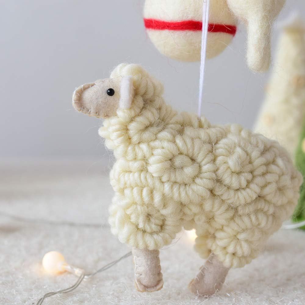 Amazon.com: Christmas Tree Ornament Hanging Felt Sheep Christmas Tree ...