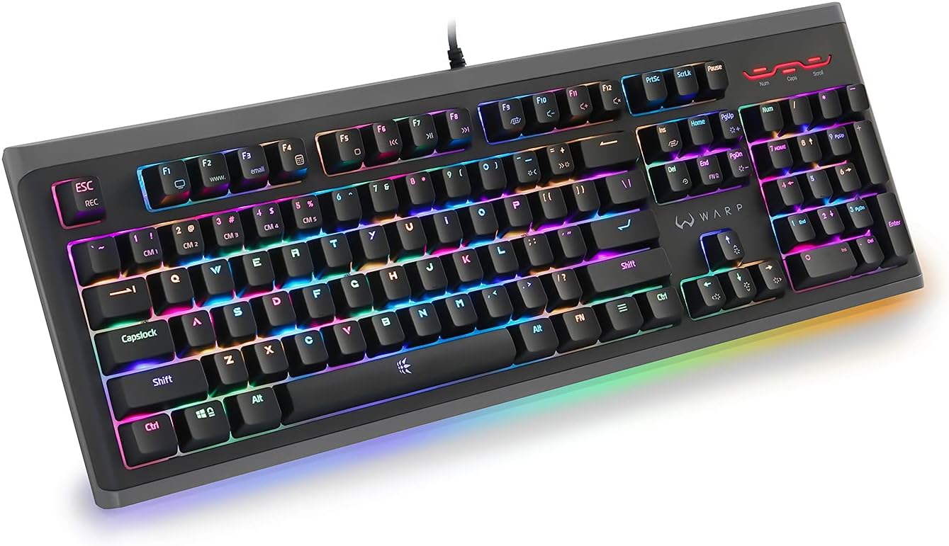 Amazon.com: WIZMAX, WK1 PC Gaming Keyboard, USB Wired RGB Mechanical ...