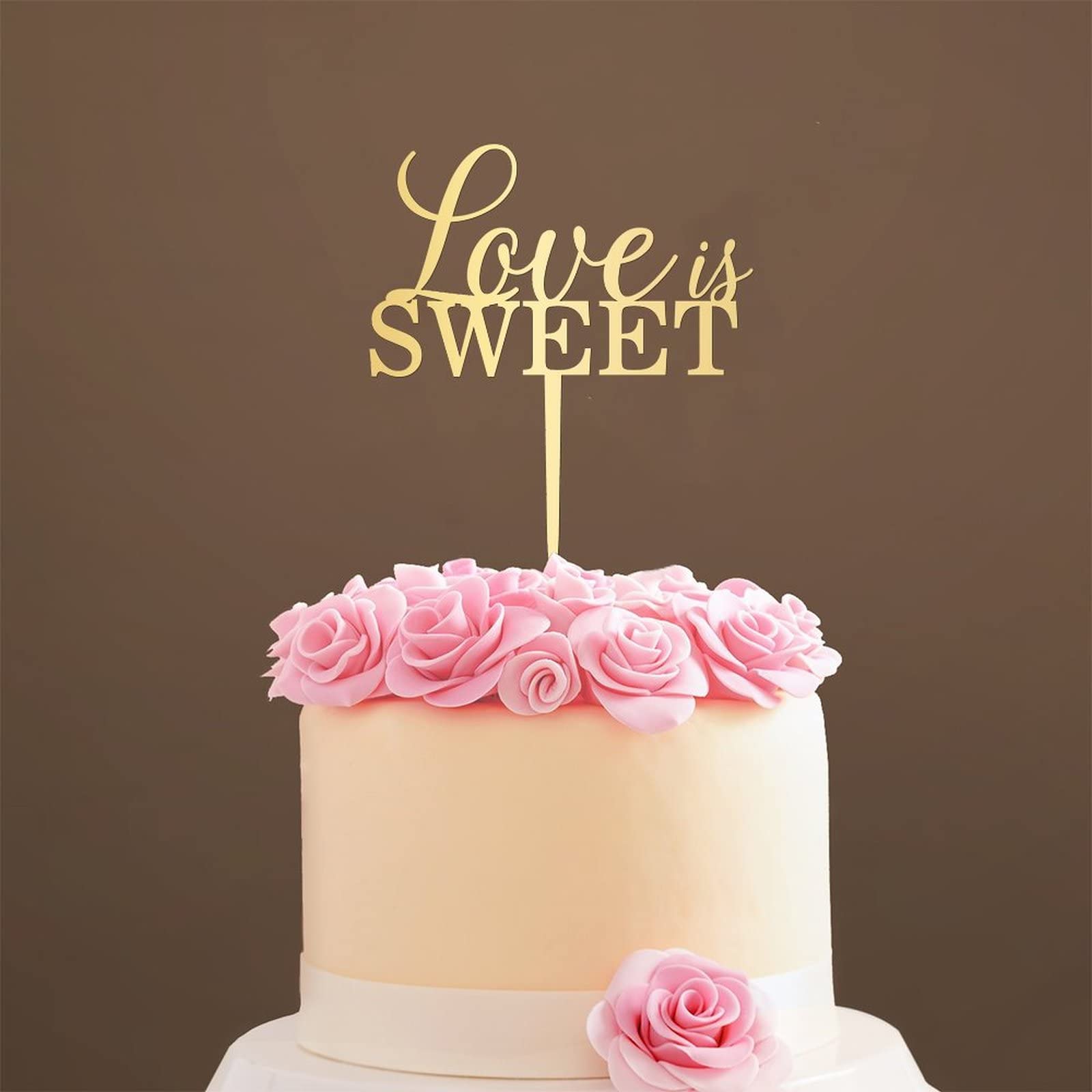 Love Is Sweet Cake Topper Couple Silhouette Wedding Retro Cake ...