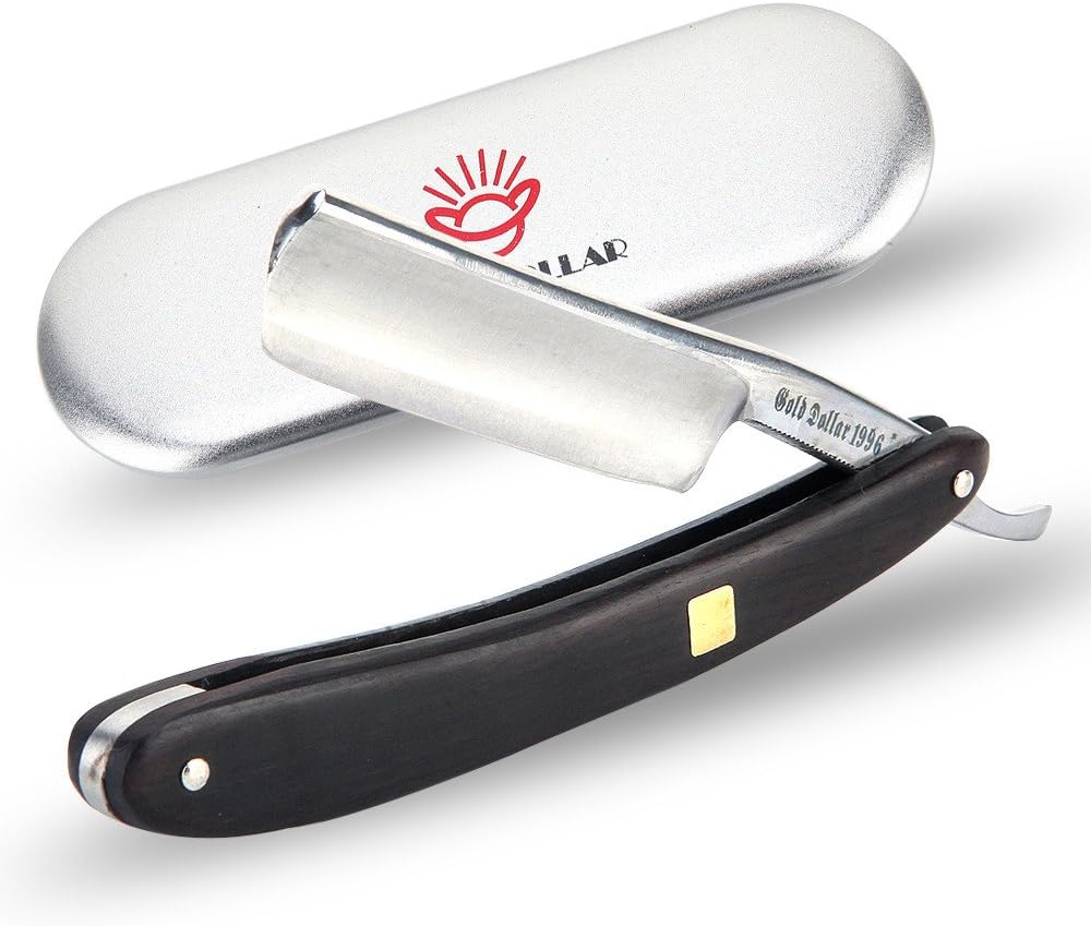 Amazon.com: Straight Razor Shaving Kit Gold Dollar Acrylic Handle Retro ...