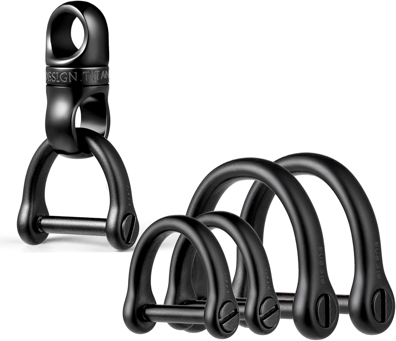 Amazon.com: FEGVE Key Rings with Screw Shackle 316 Stainless Steel ...