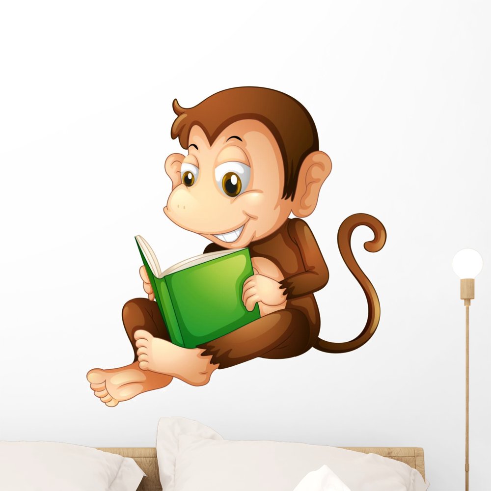 Monkey Reading A Book Clipart