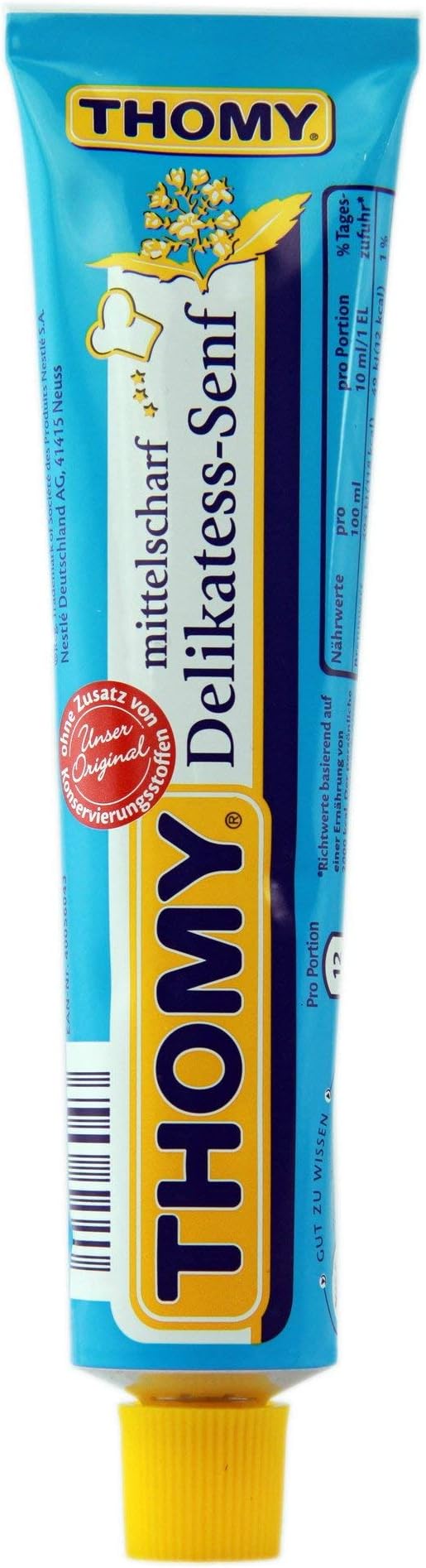 Amazon.com : Thomy Delikatess-Senf ( Medium Mustard ) in Tube ( 100 ml ...