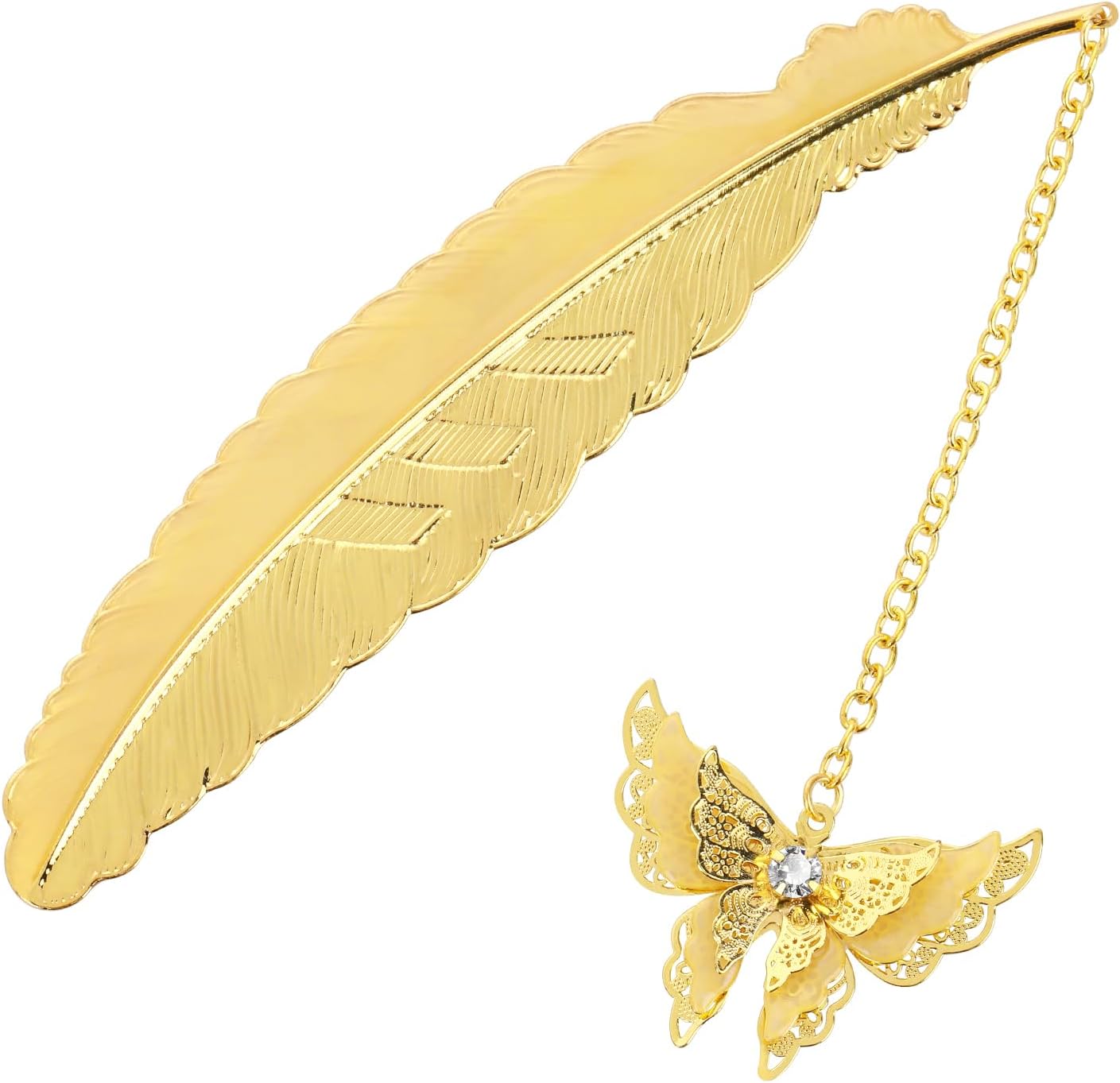 Amazon.com: Giantree Metal Feather Bookmark, Luminous Metal Bookmark ...