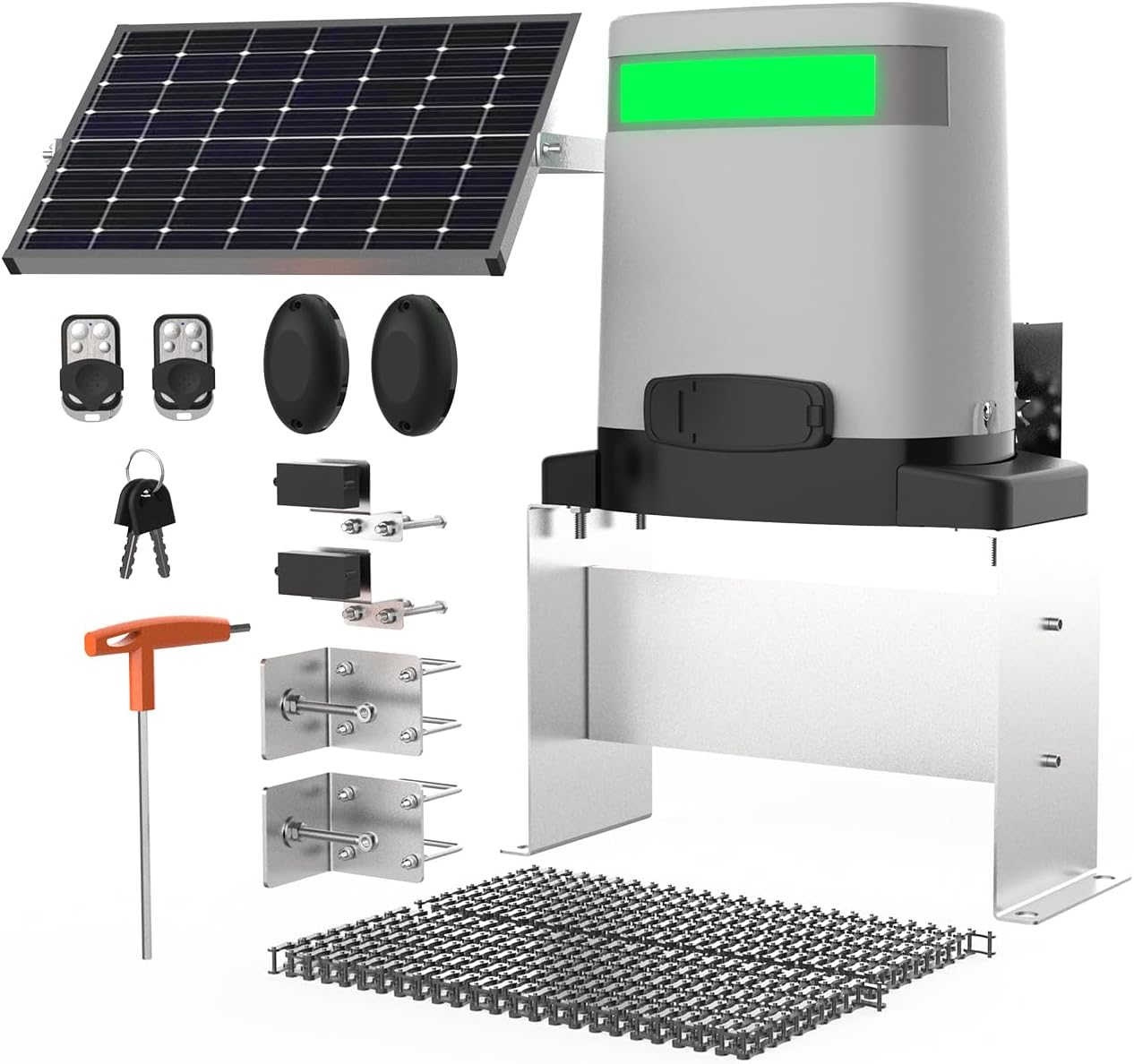 Amazon.com: Blütezeit 1400lb Solar Sliding Gate Opener, Automatic Chain ...