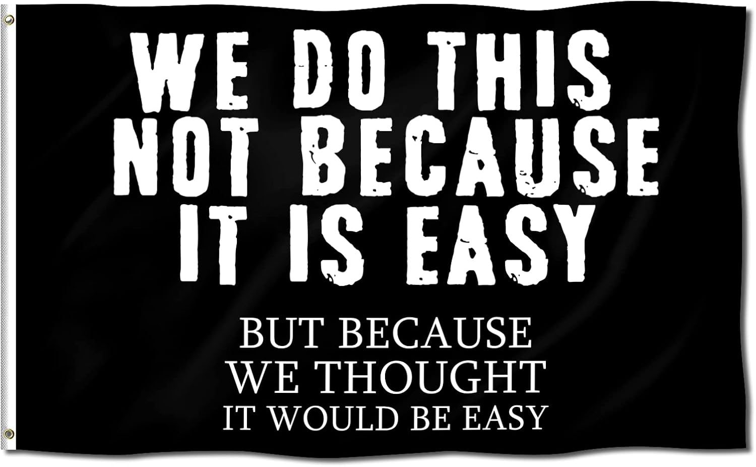 Amazon.com : WE DO THIS NOT BECAUSE IT IS EASY Flag Double-sided Funny ...