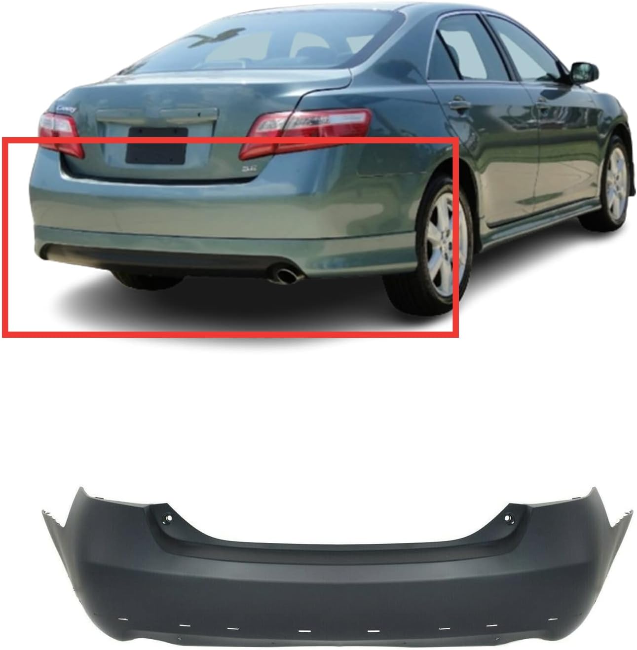 Amazon.com: MBI AUTO - Primered, Rear Bumper Cover for 2007-2011 Toyota ...