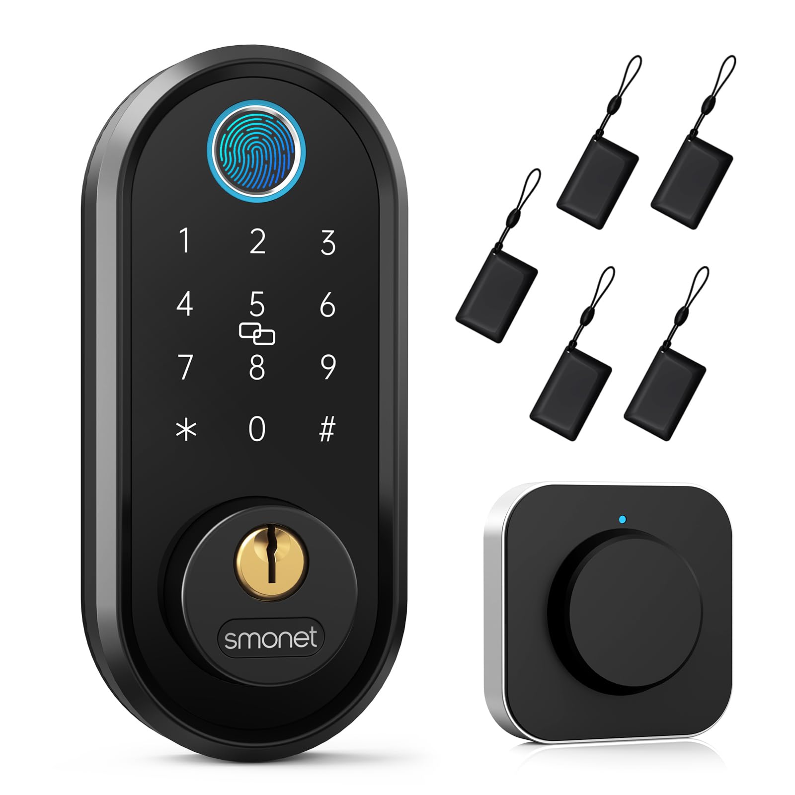 Smart Lock, SMONET Fingerprint Door Lock Smart Deadbolt Keyless Entry ...