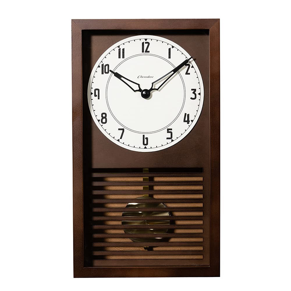 Amazon.co.jp: インターゼロ CHAMBRE LATTICE PENDULUM CLOCK 掛け時計 DARK BROWN CH-058DB 約W200×H350×D68mm ...