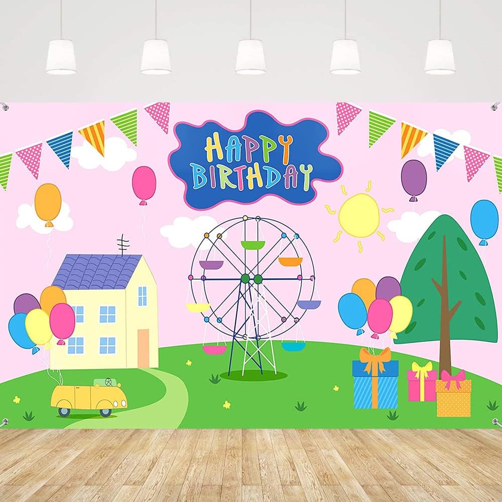 Amazon.com : 7x5ft Happy Birthday Backdrop for Girl Boy Durable Fabric ...