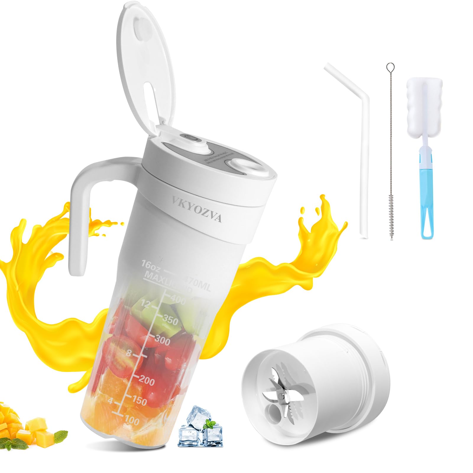 Amazon.com: VKYOZVA Portable Blender Cordless with 16 Oz Portable ...