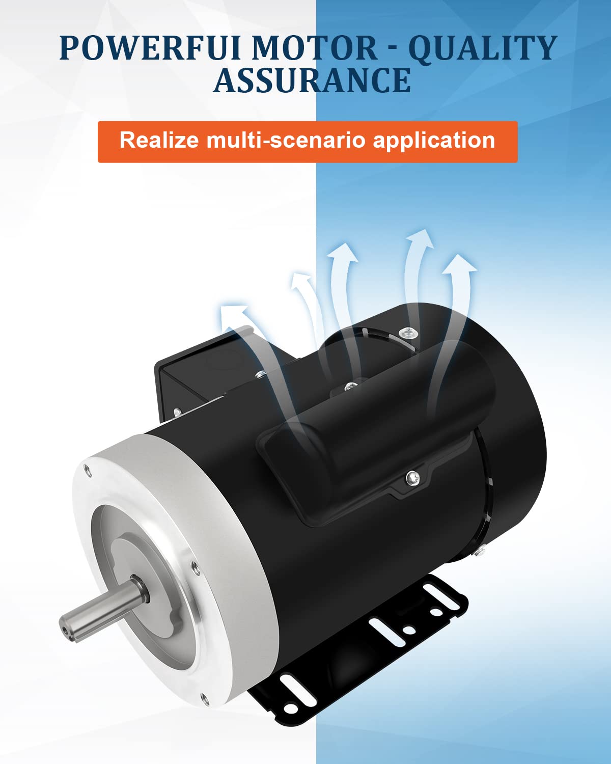 1HP Motor eléctrico monofásico TEFC CWCCW 60HZ, 3450RPM, IP55,115230V ...