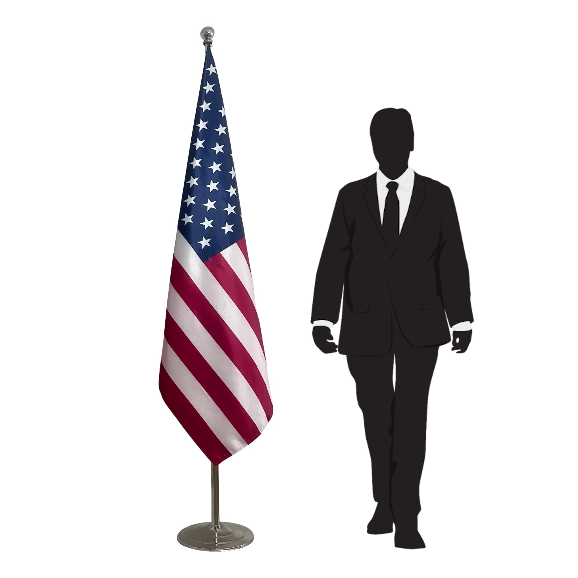 Bandera Americana Moderna Con Mástil Ondeando La Bandera