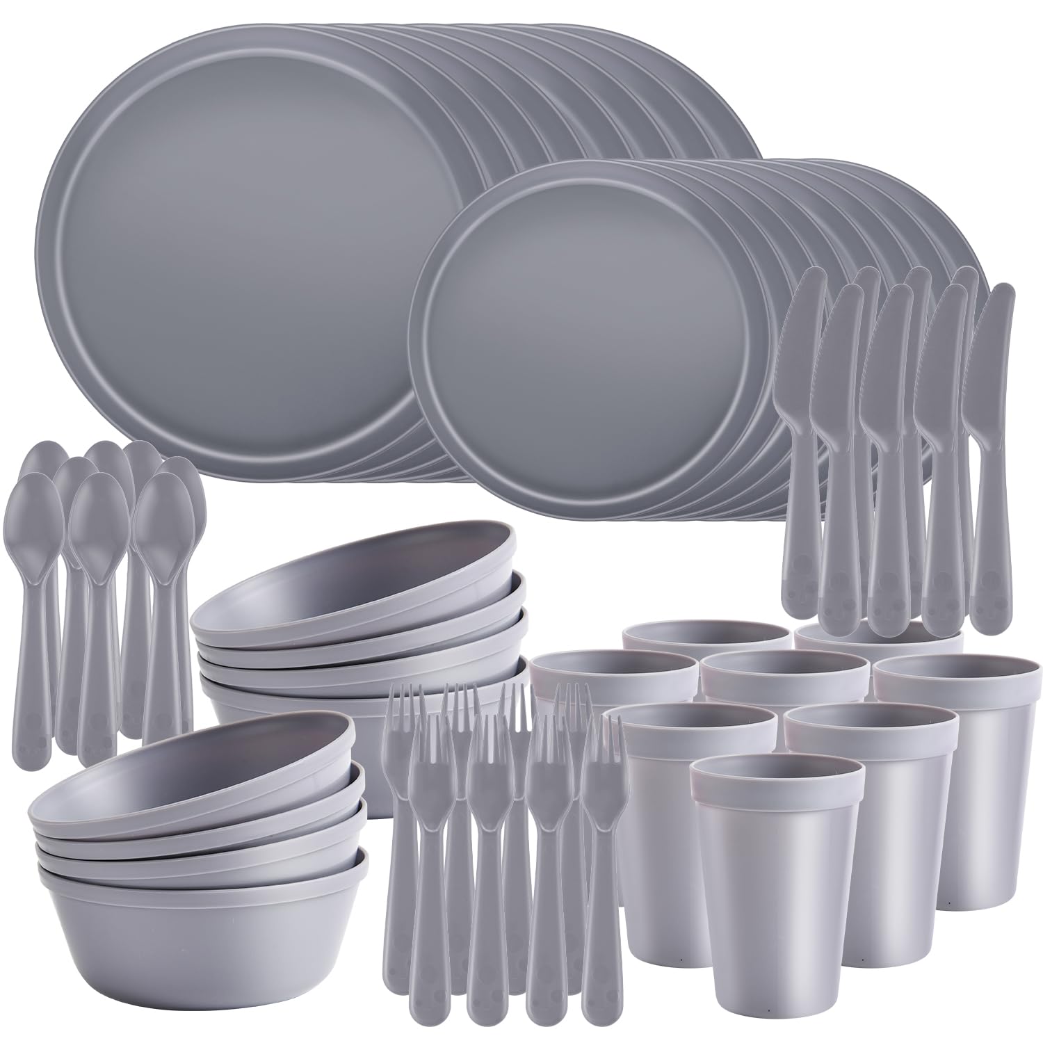 Amazon.com: 40-Piece Kitchen Plastic Dinnerware Set, Service for 8 ...