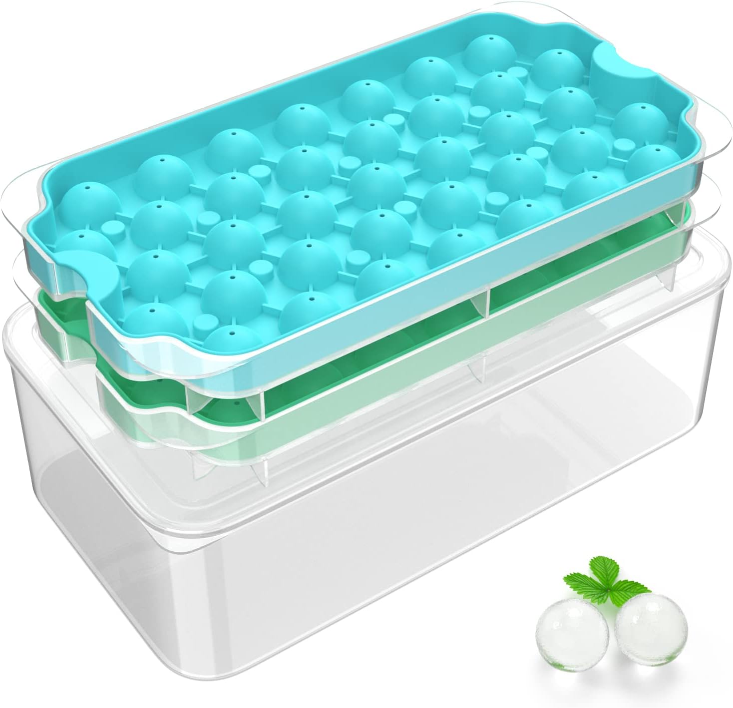 Amazon.com: Upgrade Round Ice Cube Tray with Lid & Bin, TINANA Silicone ...
