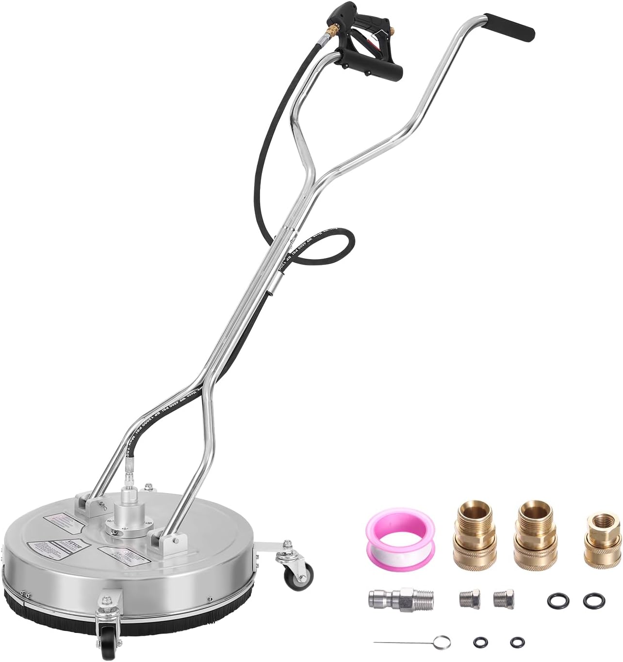 VEVOR 20" Pressure Washer Surface Cleaner w/Handles & Wheels, Stainless ...