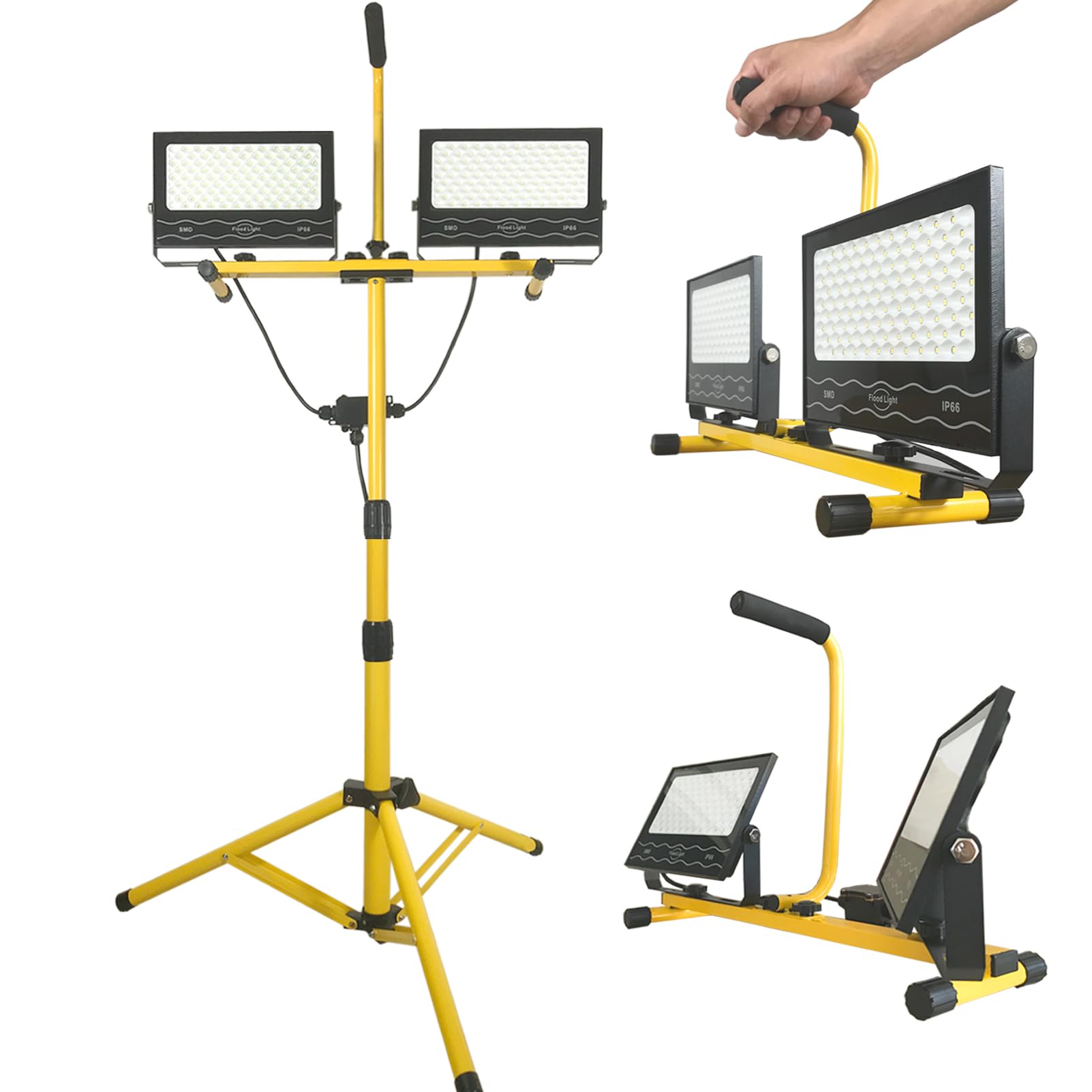 Buy Dual Head Work Light with Stand,200W 20000Lumen Adjustable Height ...