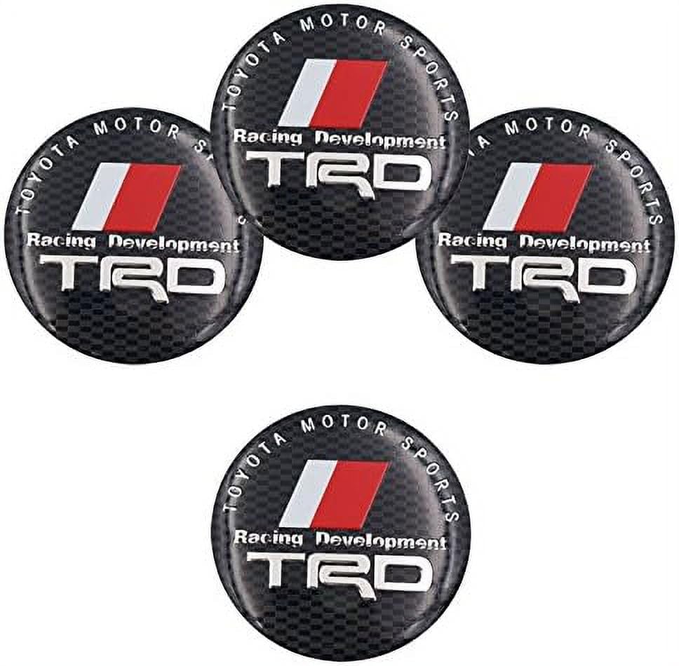 4pcs TRD TRDSPORT Black Logo Wheel Center Hub Cap Badge Emblem Sticker ...