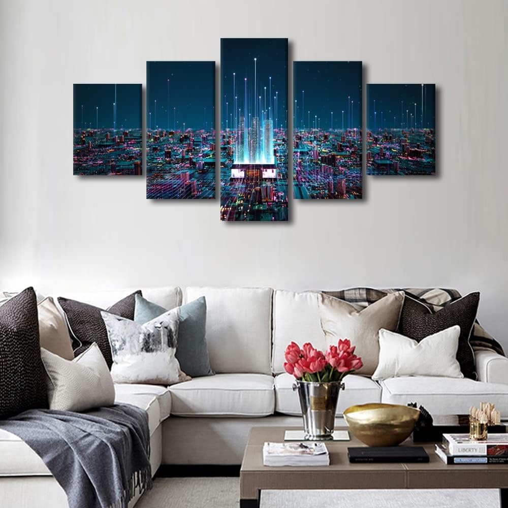 Amazon.com: Multi Panel Abstract Design Wall Art Decor Painting on ...