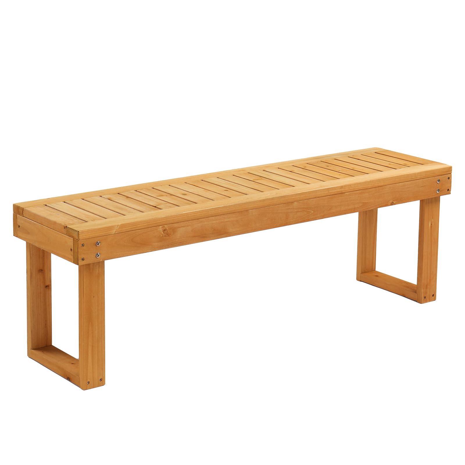 Amazon.com: VINGLI Outdoor Wooden Bench, Wood Patio Garden Bench ...
