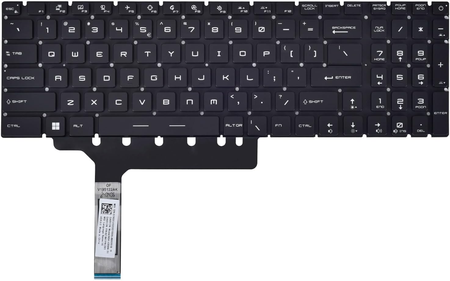 Amazon.com: Replacement Keyboard for MSI GP76 Leopard GE76 Raider GS76 ...