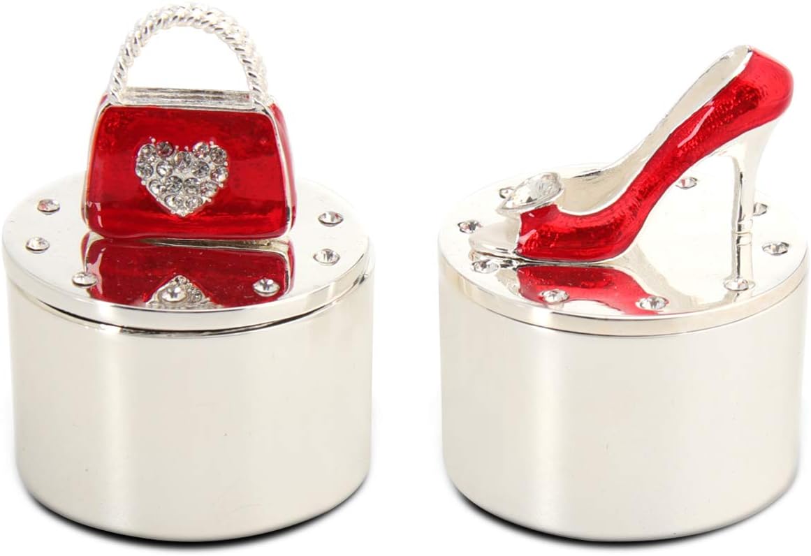 Amazon.com: Waltz&F Diamond Pink High Heel Shoe Set Metal Hinged ...