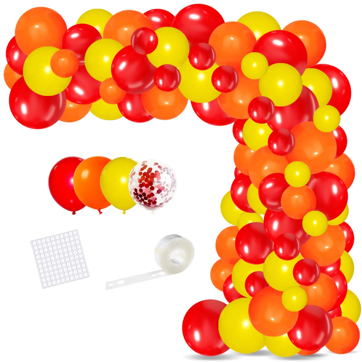 Amazon.com: Red Yellow Orange Balloon Garland Arch Kit, 117PCS Red ...