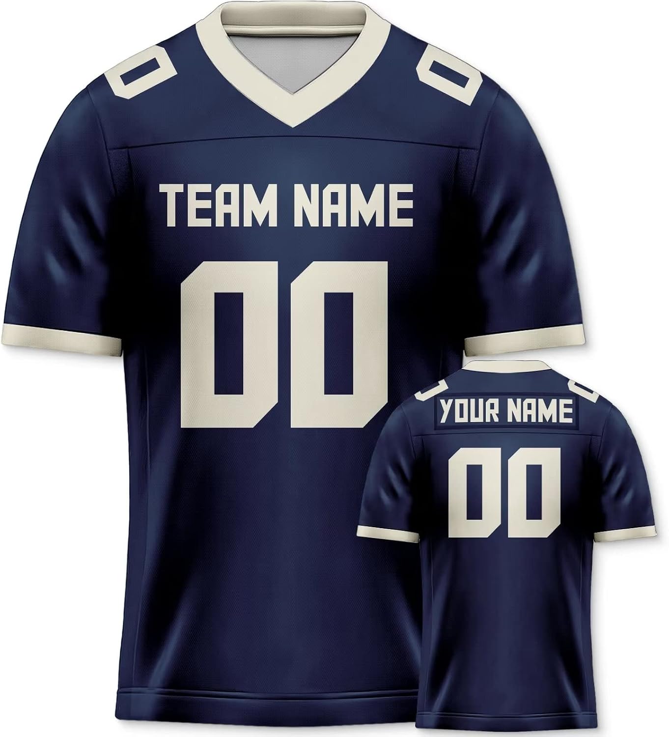 Amazon.com: Custom Navy Blue Football Jersey Shirts Sports Clothes ...
