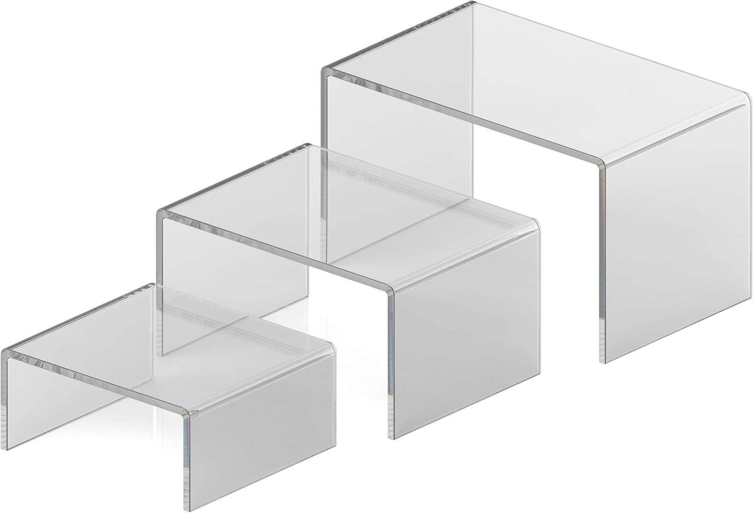 Amazon.com: Acrylic Display Risers Shelves (3", 4", 5") - Small Plastic ...