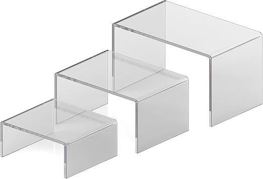 Amazon.com: Acrylic Display Risers Shelves (3", 4", 5") - Small Plastic ...