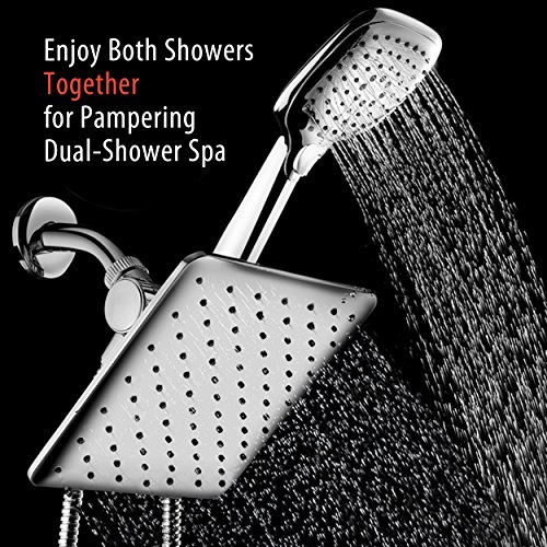 HotelSpa 10.5-in Rain Shower Head/Handheld Combo. Convenient Push ...