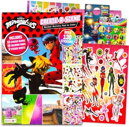 Amazon.com : Miraculous Ladybug Create a Scene Sticker Activity Book ...