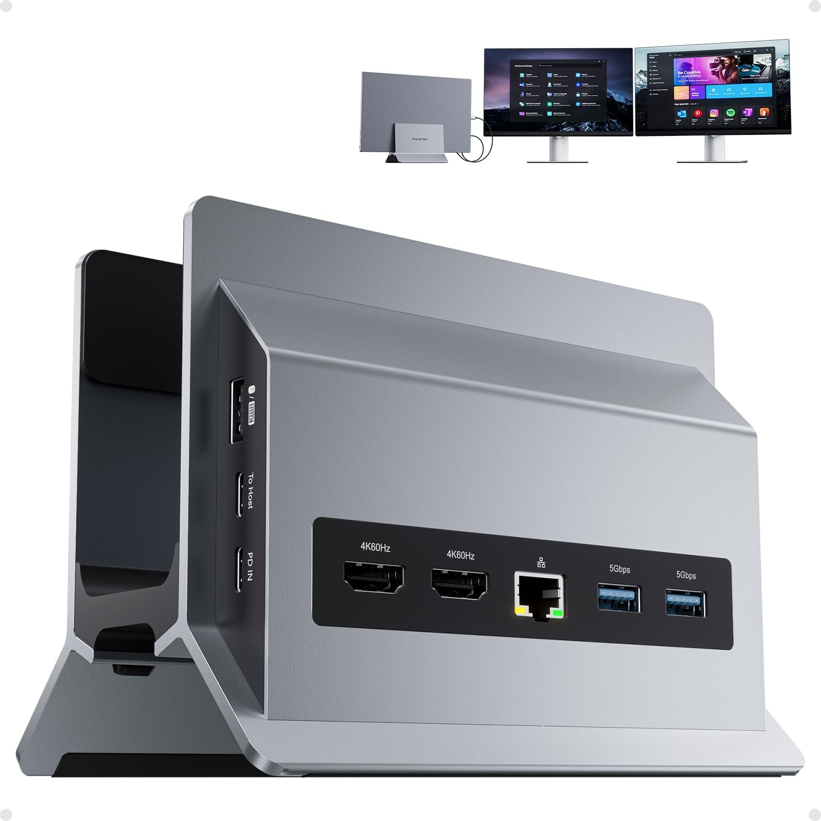 Amazon.com: PULWTOP Laptop Docking Station Dual Monitor, 11 in 1 ...