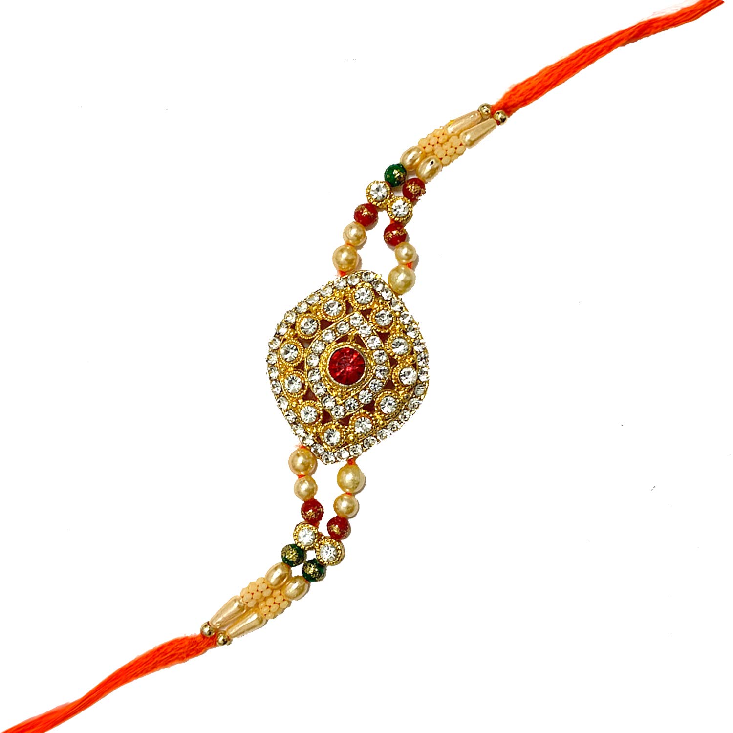 Buy Whopper Wrist Band Stylish Diamonds and Stone with Beads Rakhi ...