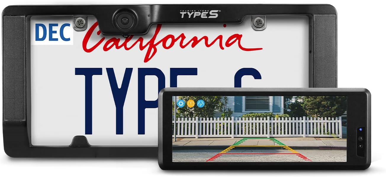 Amazon.com: Type S | Vehicle Wireless Backup Camera License Plate Frame ...