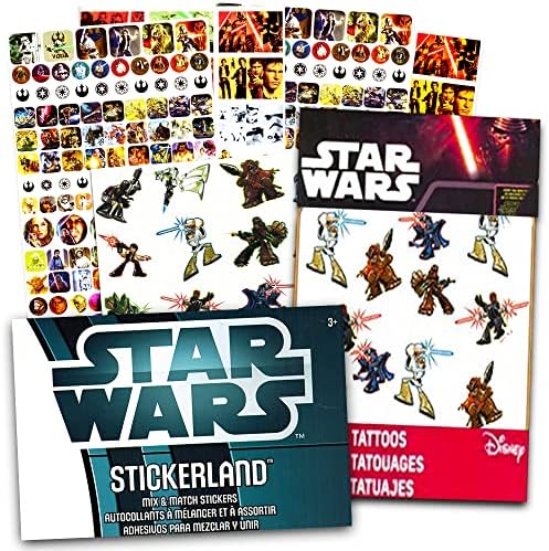 Amazon.com : Star Wars Stickers & Tattoos Party Favor Pack (275 ...