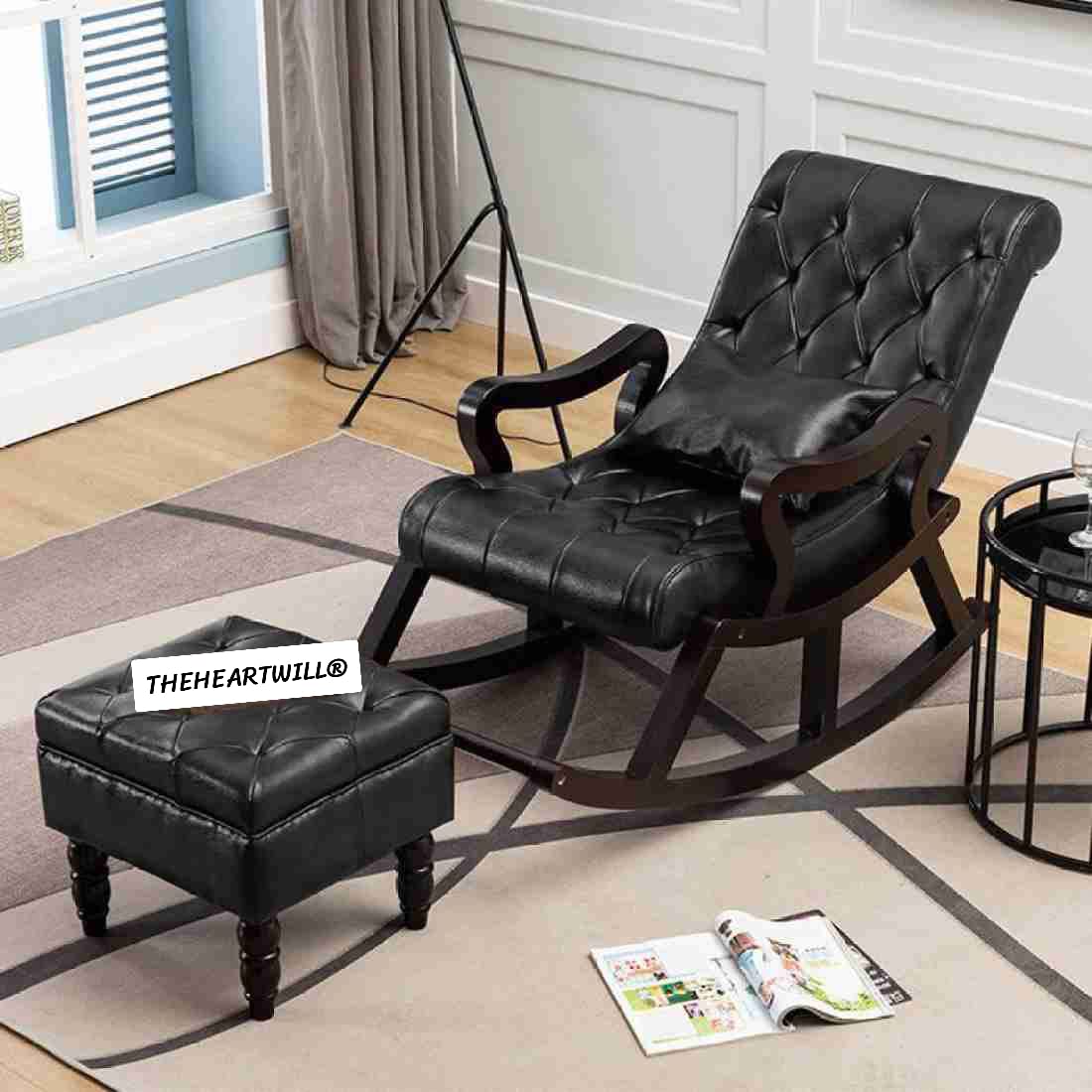 THEHEARTWILL® Rocking Chair for Adults for Home/Sheesham Wooden Rocking ...