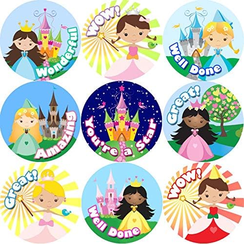 144 Princess Praise Words 30 mm Reward Stickers for School Teachers ...
