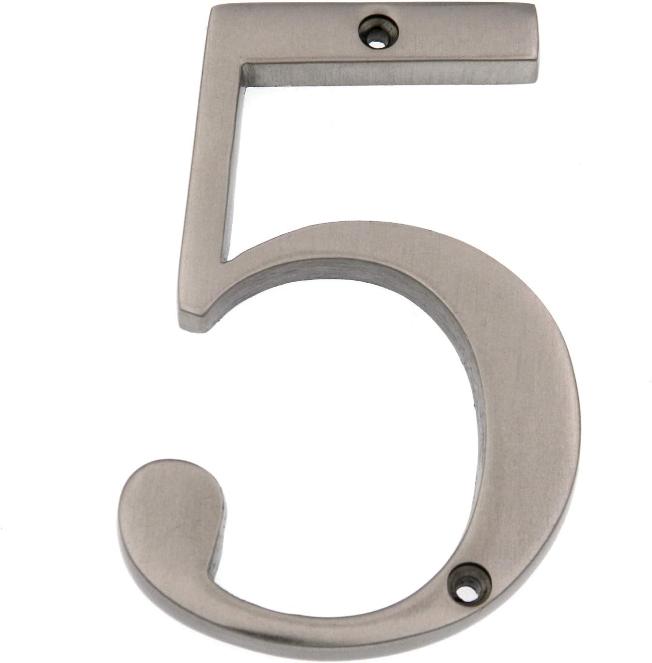 Amazon.com: Large 5" Satin Nickel Metal Flush House Address Numbers ...