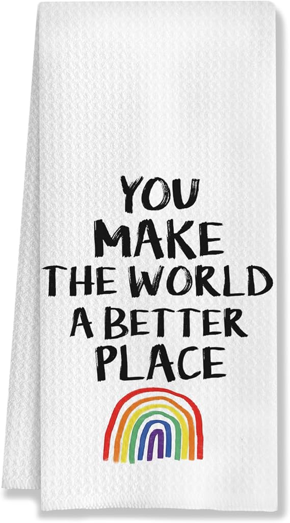 Amazon.com: HUGANE Rainbow Kitchen Towels, You Make The World a Better ...